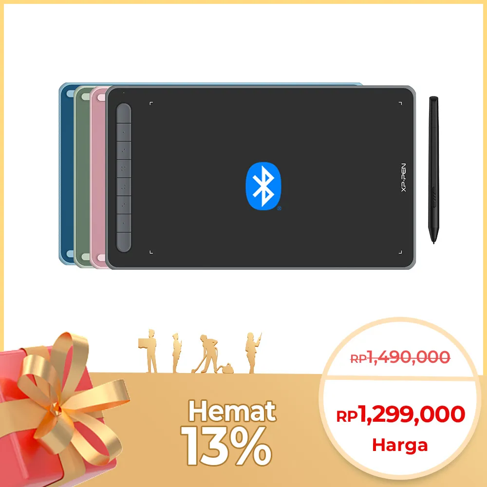 Tablet menggambar Bluetooth Deco LW | XPPen Indonesia official Store