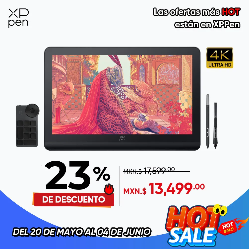 XPPen Artist Pro 19 (Gen 2) Tablet de Dibujo con Pantalla 4K UHD con lápiz doble | XPPen Tienda ...