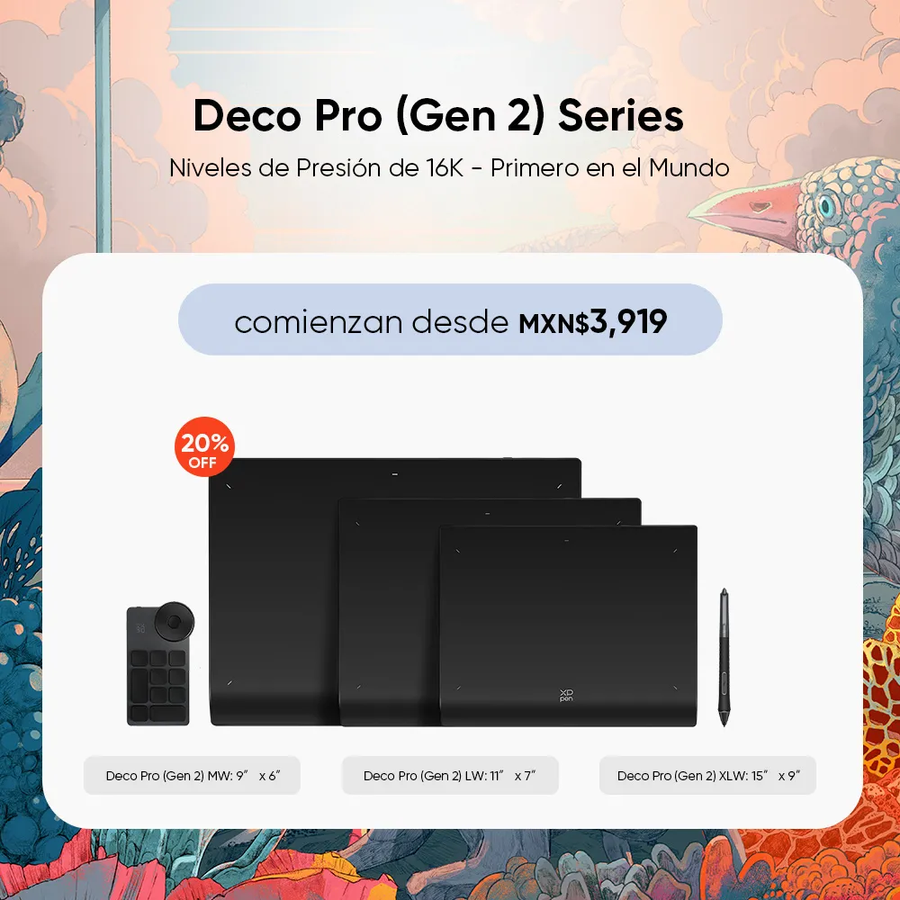 XPPen Deco Pro (Gen 2) Tableta Grafica | Bluetooth 5.0 inalámbrico ...